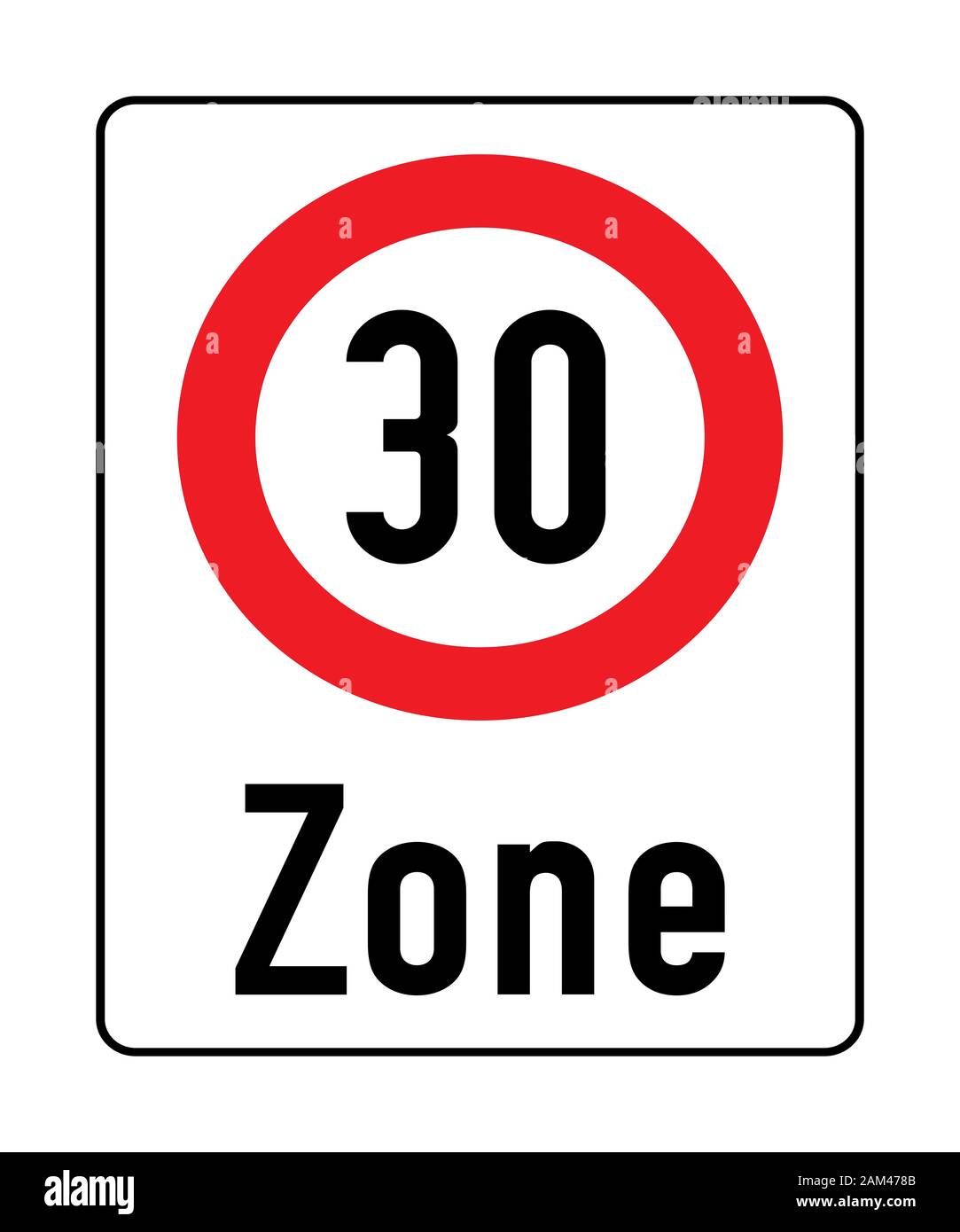 Zone 30 road sign Stock Photo - Alamy