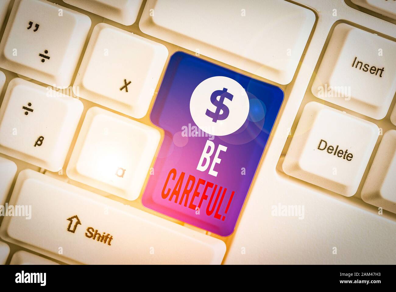 Text sign showing Be Careful. Business photo text making sure of ...