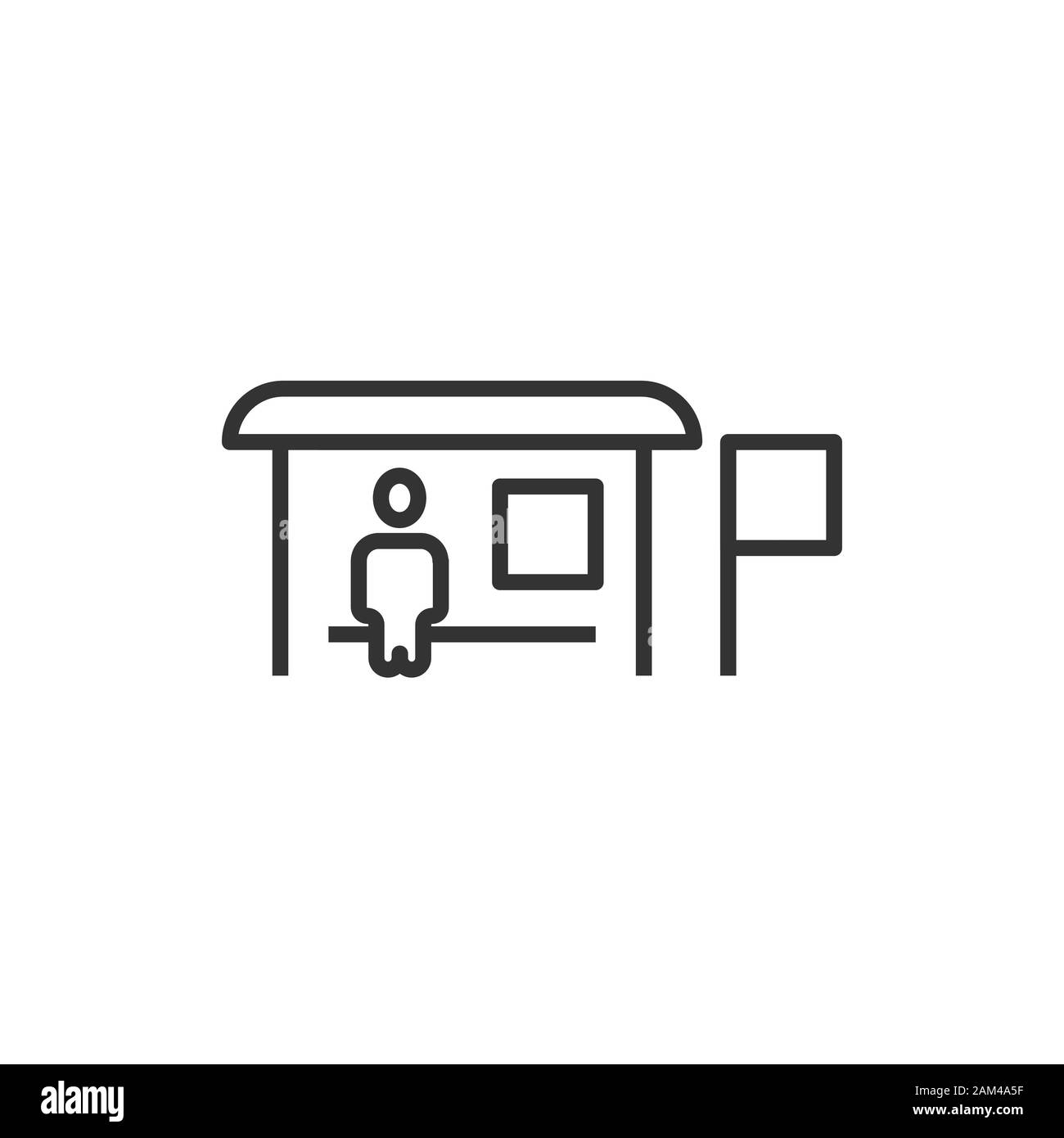 Bus station icon in flat style. Auto stop vector illustration on white ...
