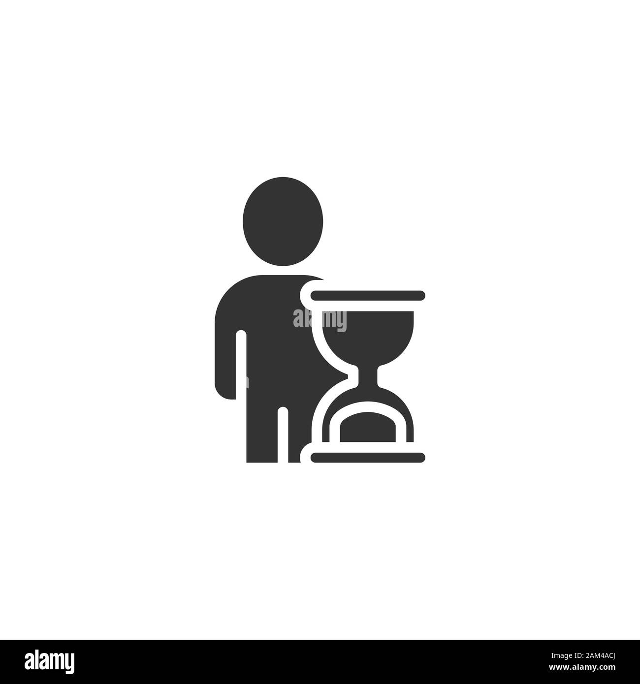 People and clock icon in flat style. User time vector illustration on ...