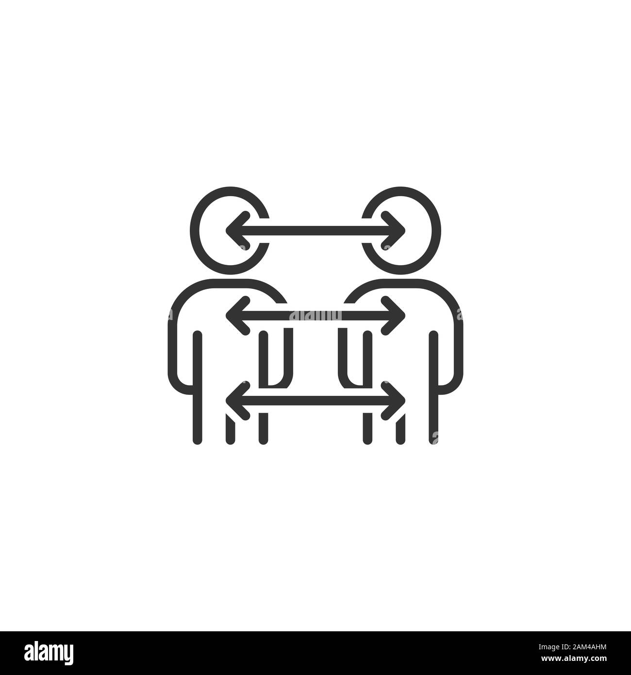 People referral icon in flat style. Business communication vector ...