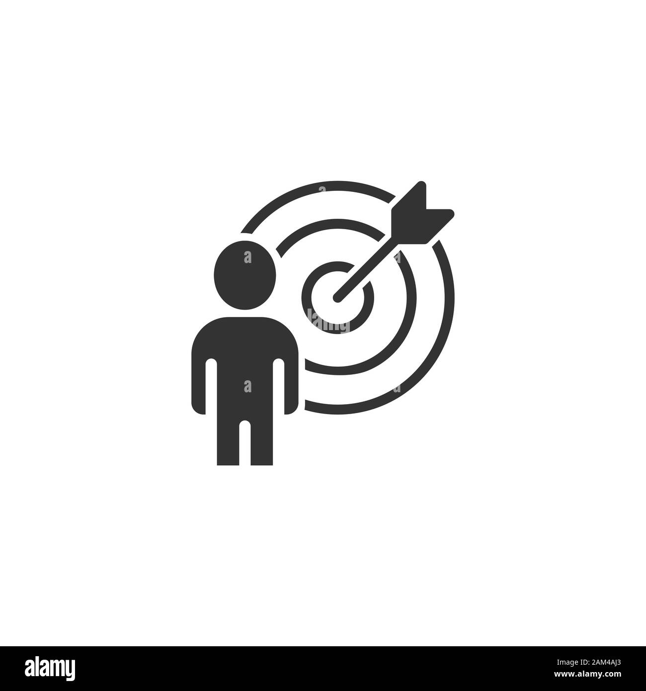 Arrow on target glyph Cut Out Stock Images & Pictures - Alamy