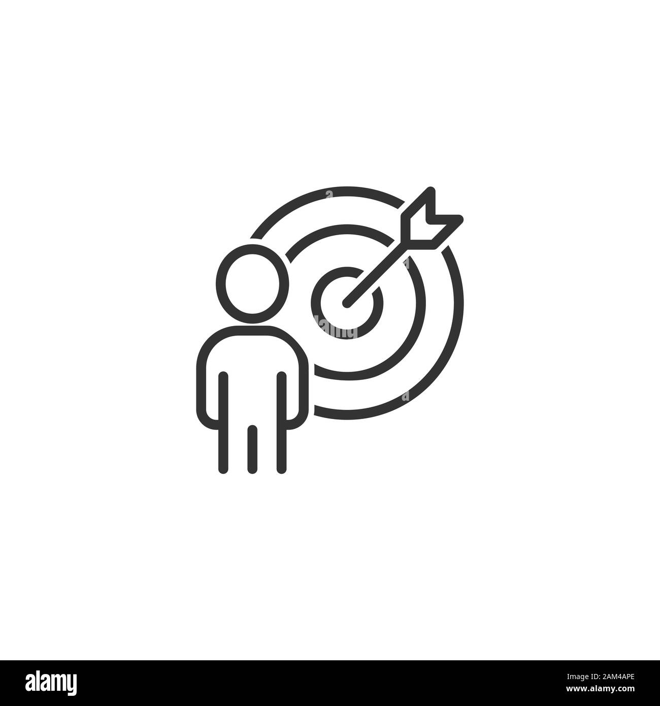 People target icon in flat style. Search human vector illustration on ...
