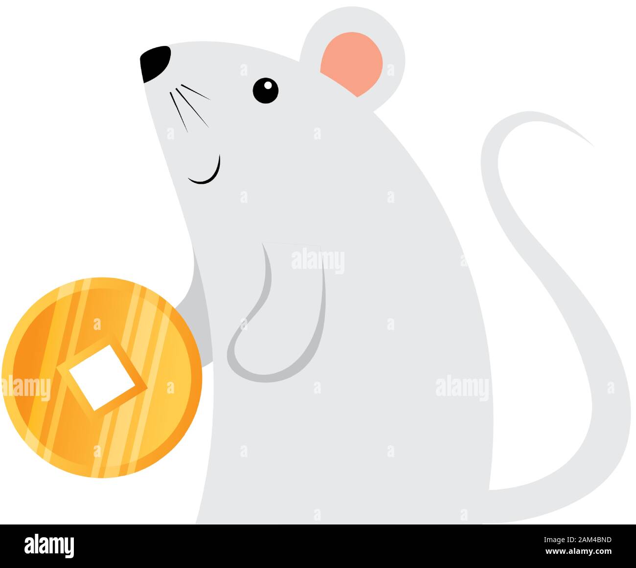 cute rodent rat with golden coin Stock Vector Image & Art - Alamy