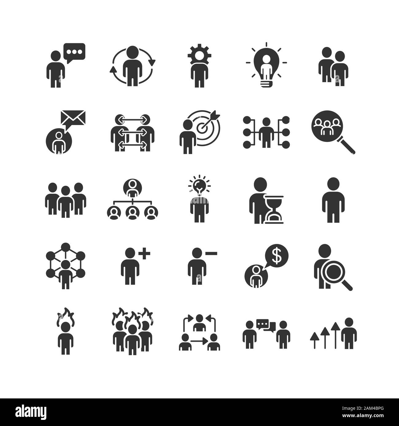 People leadership icon set in flat style. Person collection vector ...