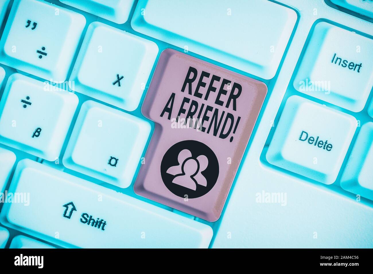 Conceptual hand writing showing Refer A Friend. Concept meaning direct ...