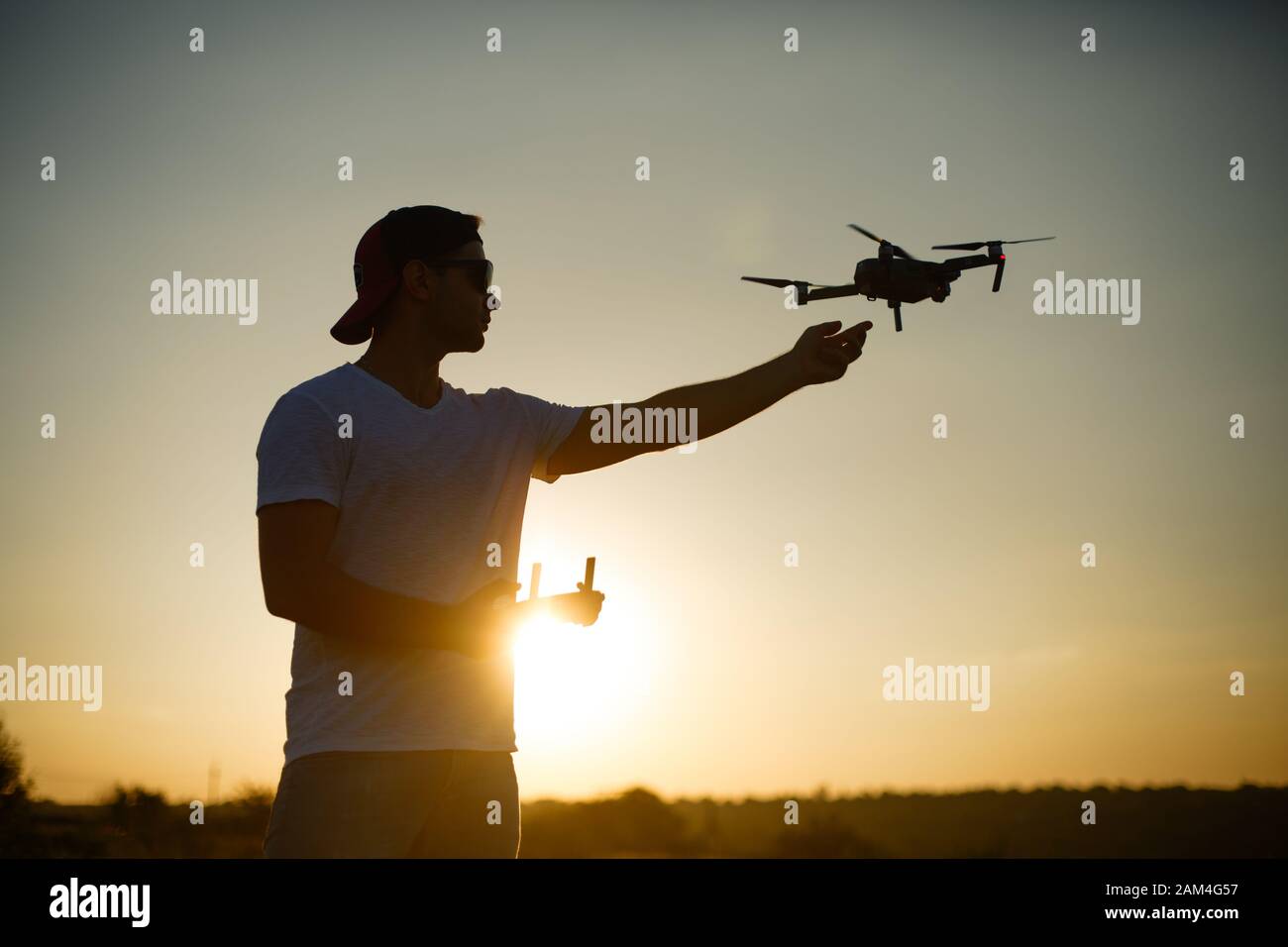 One man helicopter hi-res stock photography and images - Alamy