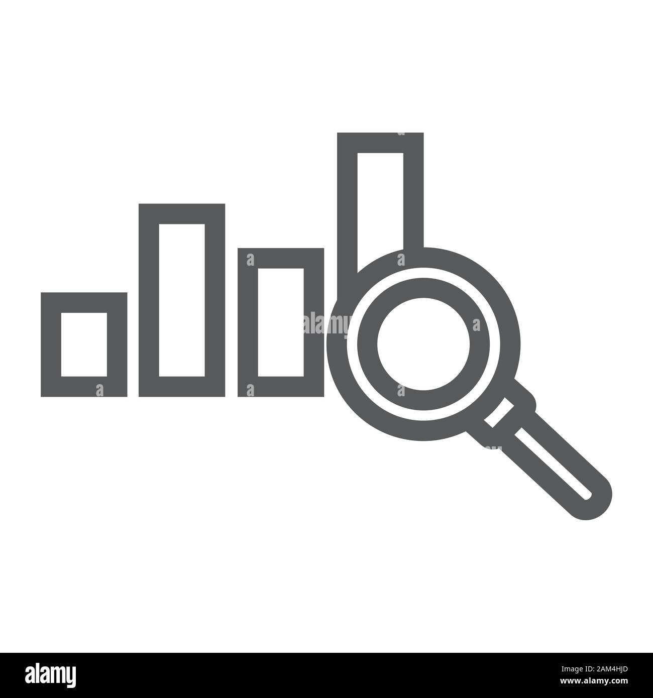 Analyse line icon, business and strategy, graph sign, vector graphics ...