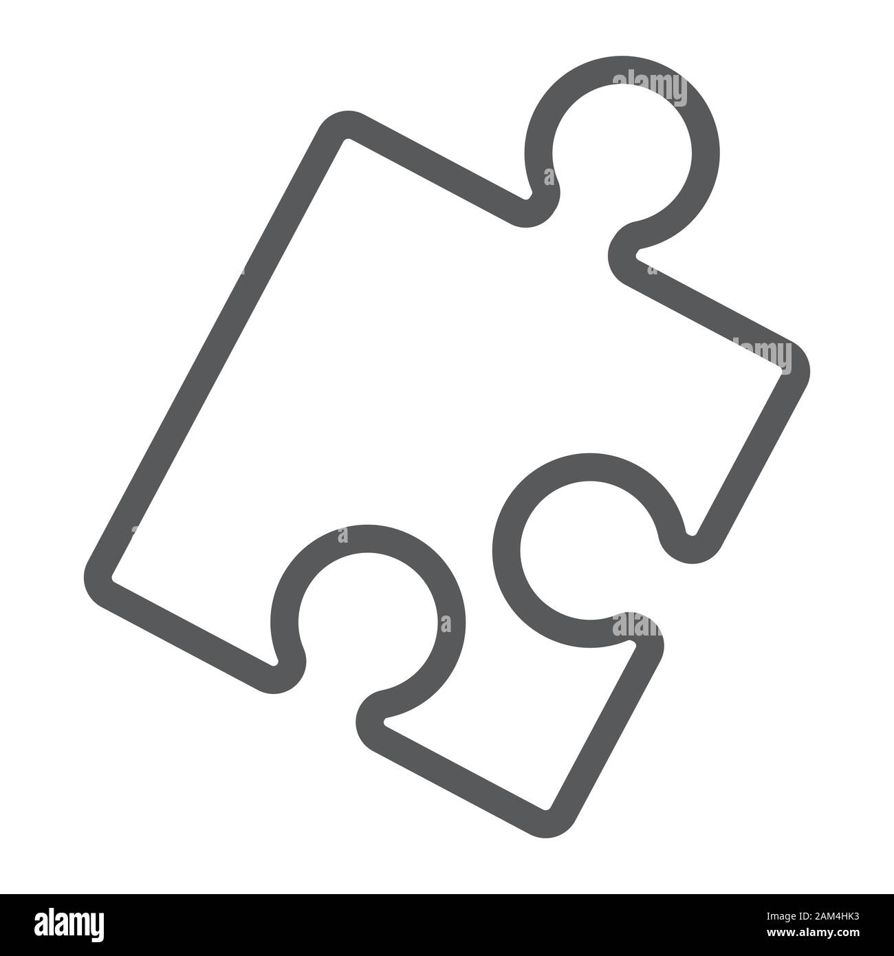 Puzzle line icon, business and jigsaw, solution sign, vector graphics ...