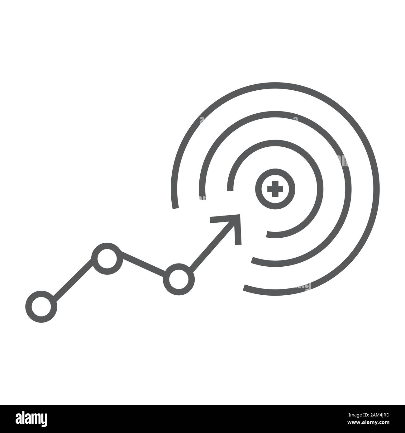 Goal thin line icon, business and success, aim sign, vector graphics, a ...