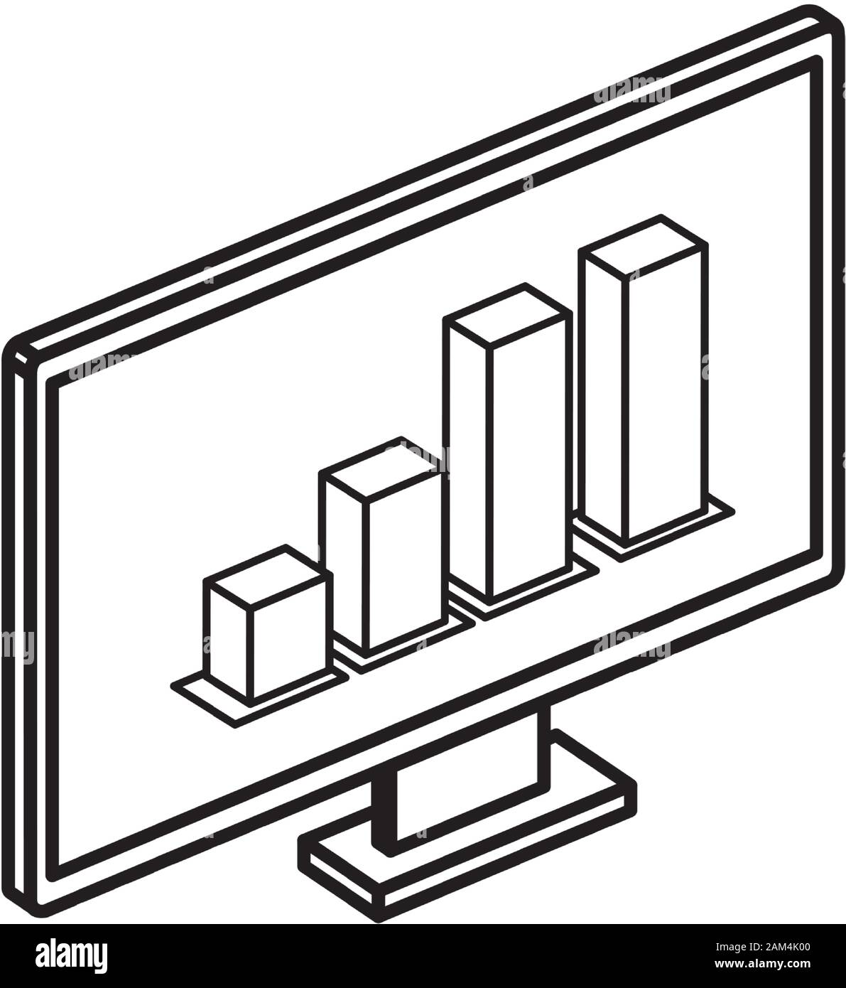 computer desktop with infographic isolated icon Stock Vector Image ...