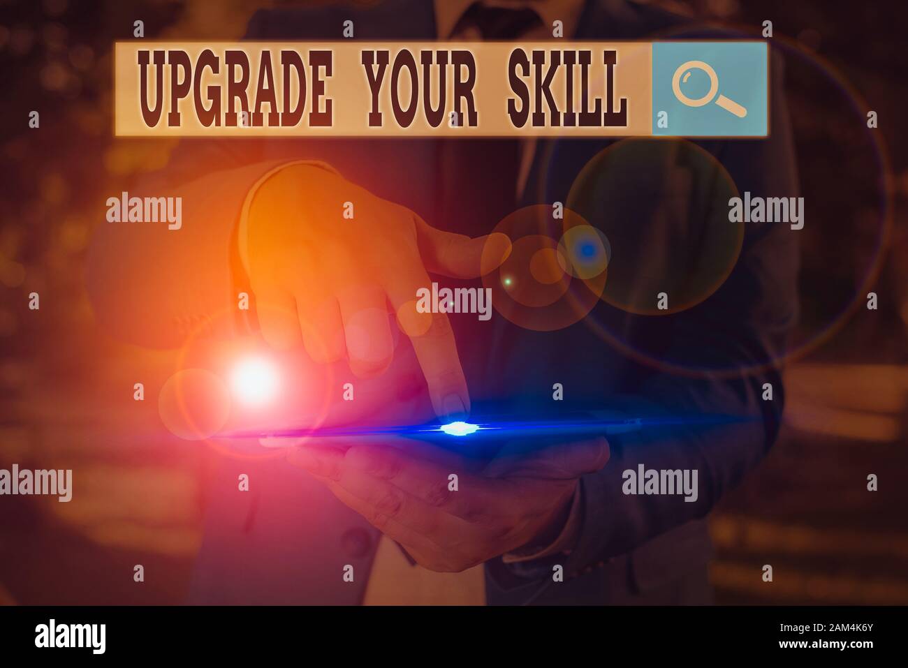 Text sign showing Upgrade Your Skill. Business photo text Expand Scope of Knowledge Optimize ...