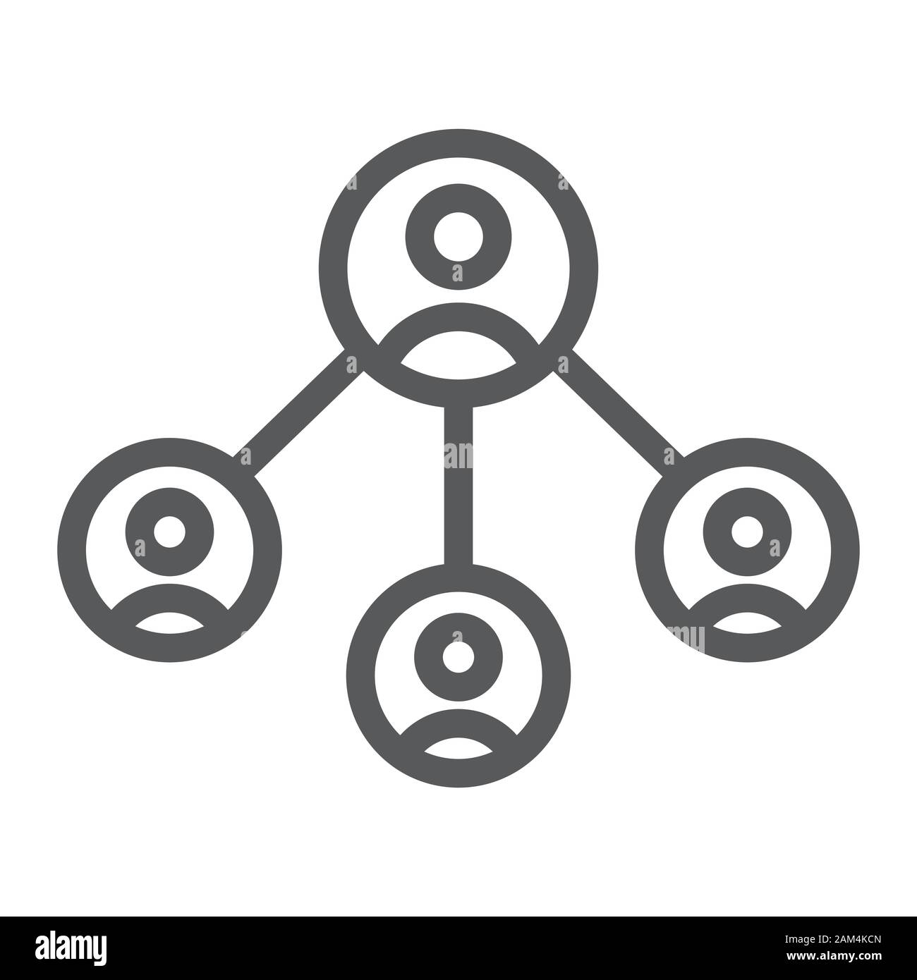 Business network line icon, business and global, social network sign ...