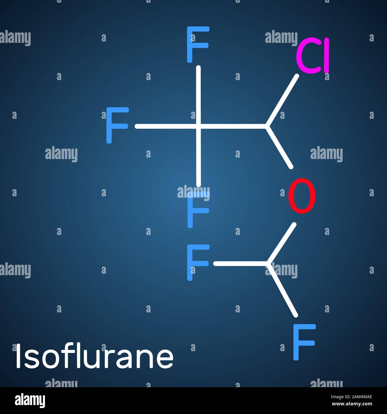 Isoflurane molecule, is inhalation anesthetic used for general ...