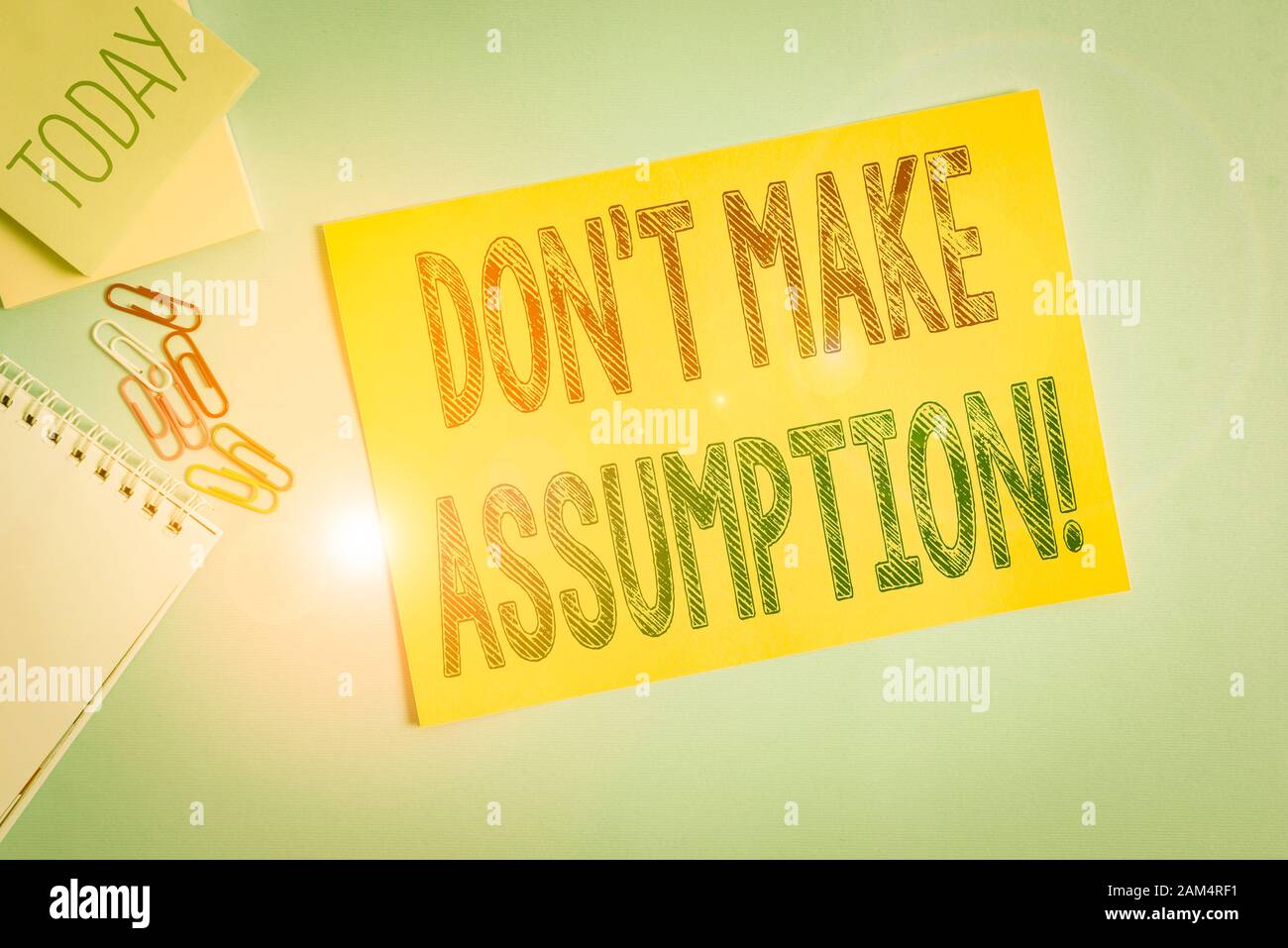 Conceptual hand writing showing Don T Make Assumption. Concept meaning ...