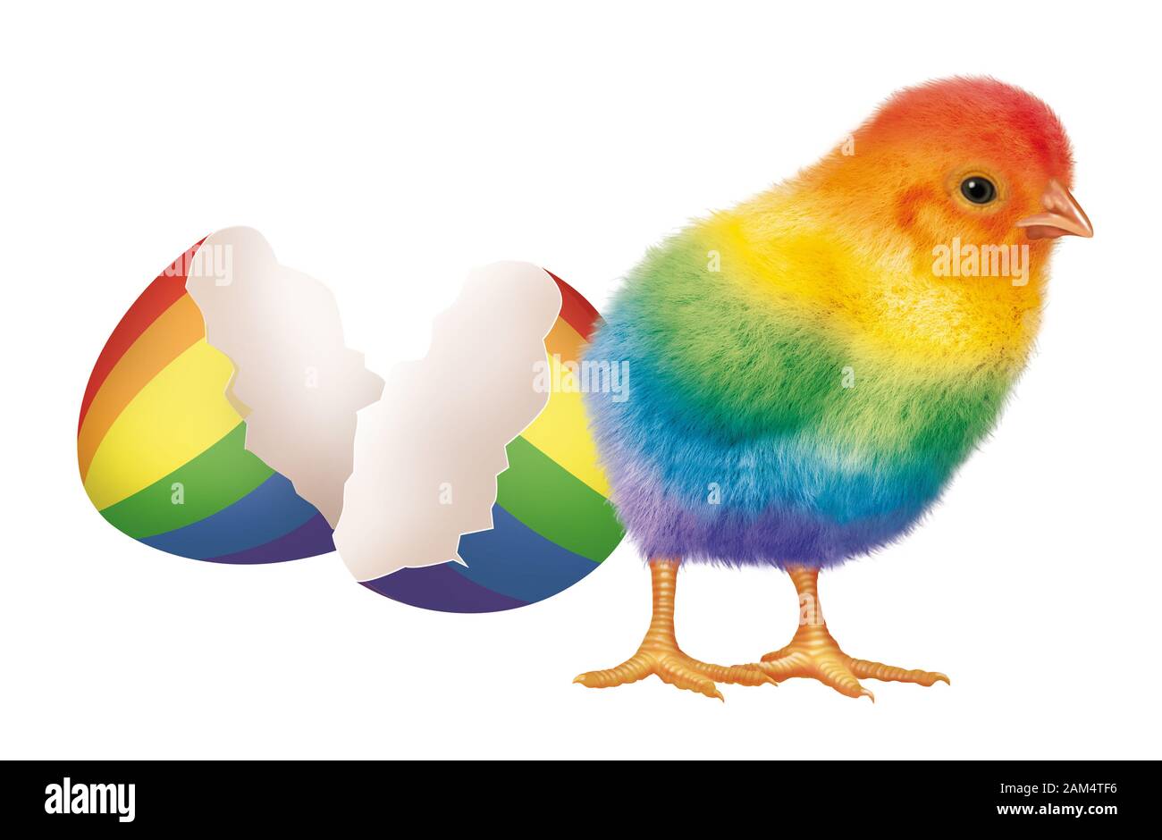 Chick realistic illustration Stock Photo - Alamy