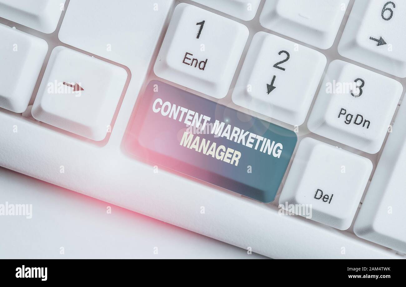 Handwriting text Content Marketing Manager. Conceptual photo who is ...