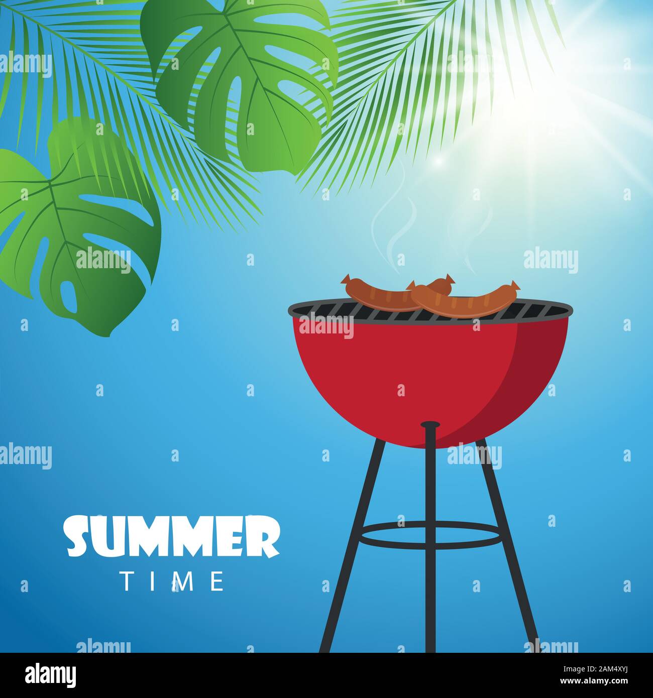 A barbecue on the beach Stock Vector Images - Alamy