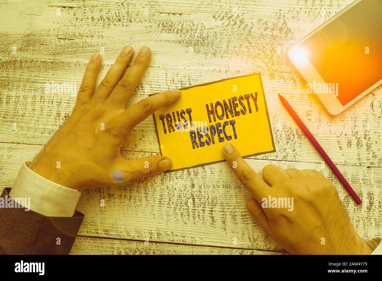 Word writing text Trust Honesty Respect. Business photo showcasing ...