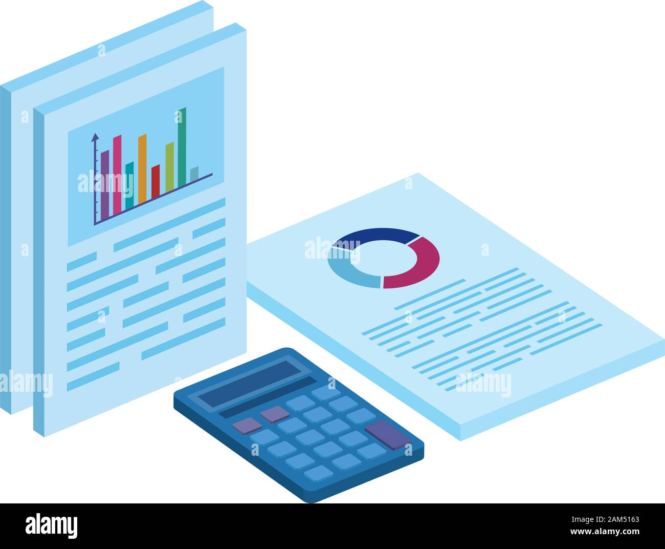 calculator math and documents with infographic Stock Vector Image & Art ...