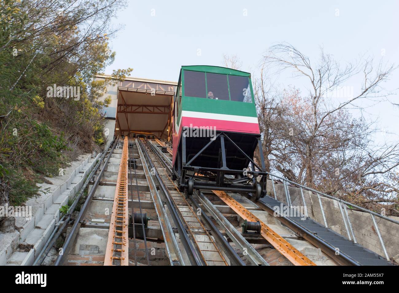 Valparaiso, Chile - August 09, 2019: Historical funicular in Valparaiso ...