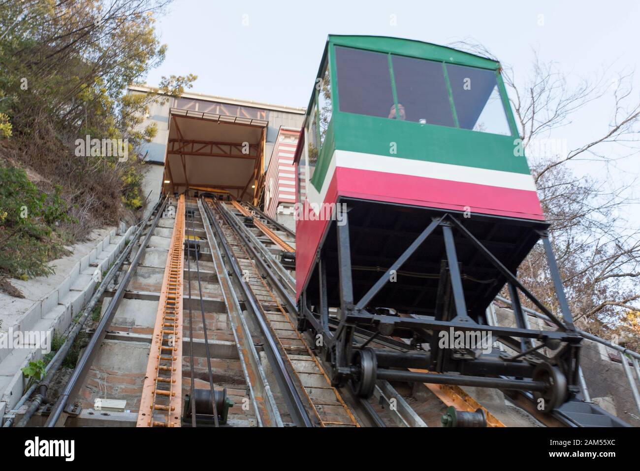 Valparaiso, Chile - August 09, 2019: Historical funicular in Valparaiso ...