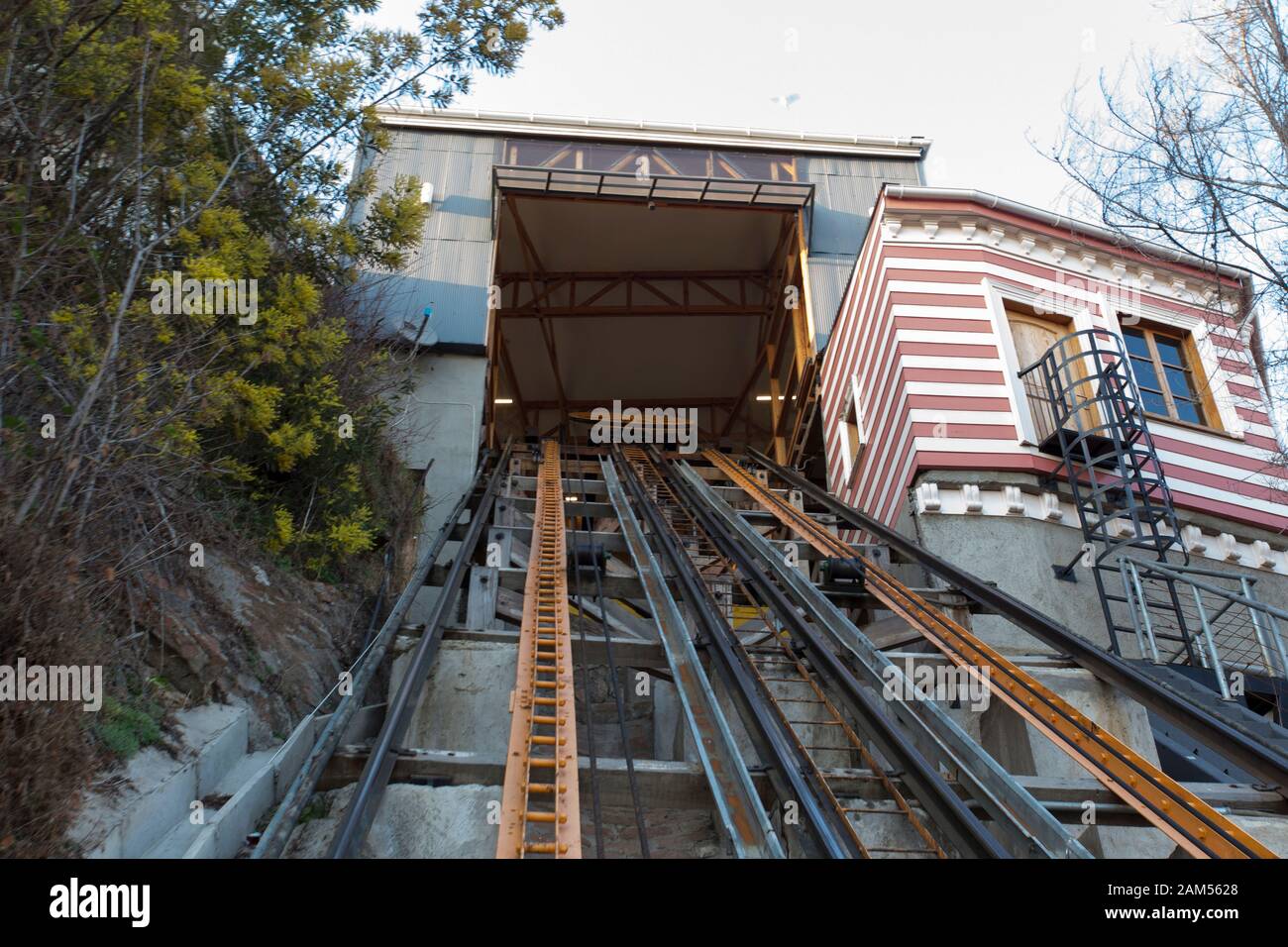 Valparaiso, Chile - August 09, 2019: Historical funicular in Valparaiso ...