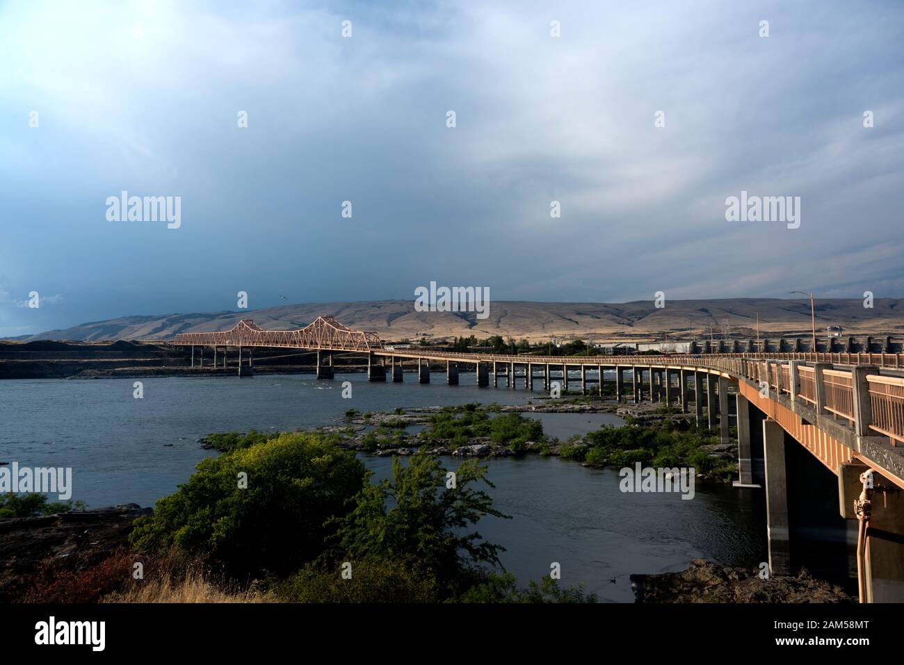 This is the Salmon Bridge in The Dalles, Oregon. It Crosses the ...