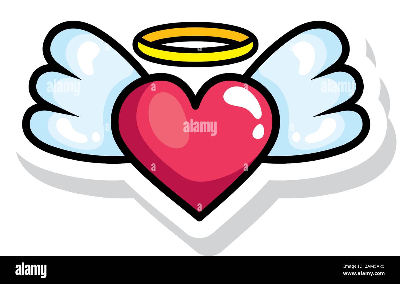 heart with wings pop art style icon Stock Vector Image & Art - Alamy
