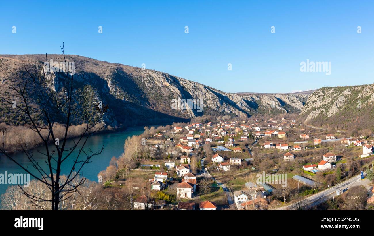Historic village of Pocitelj, Bosnia and Herzegovina, seen from the ...