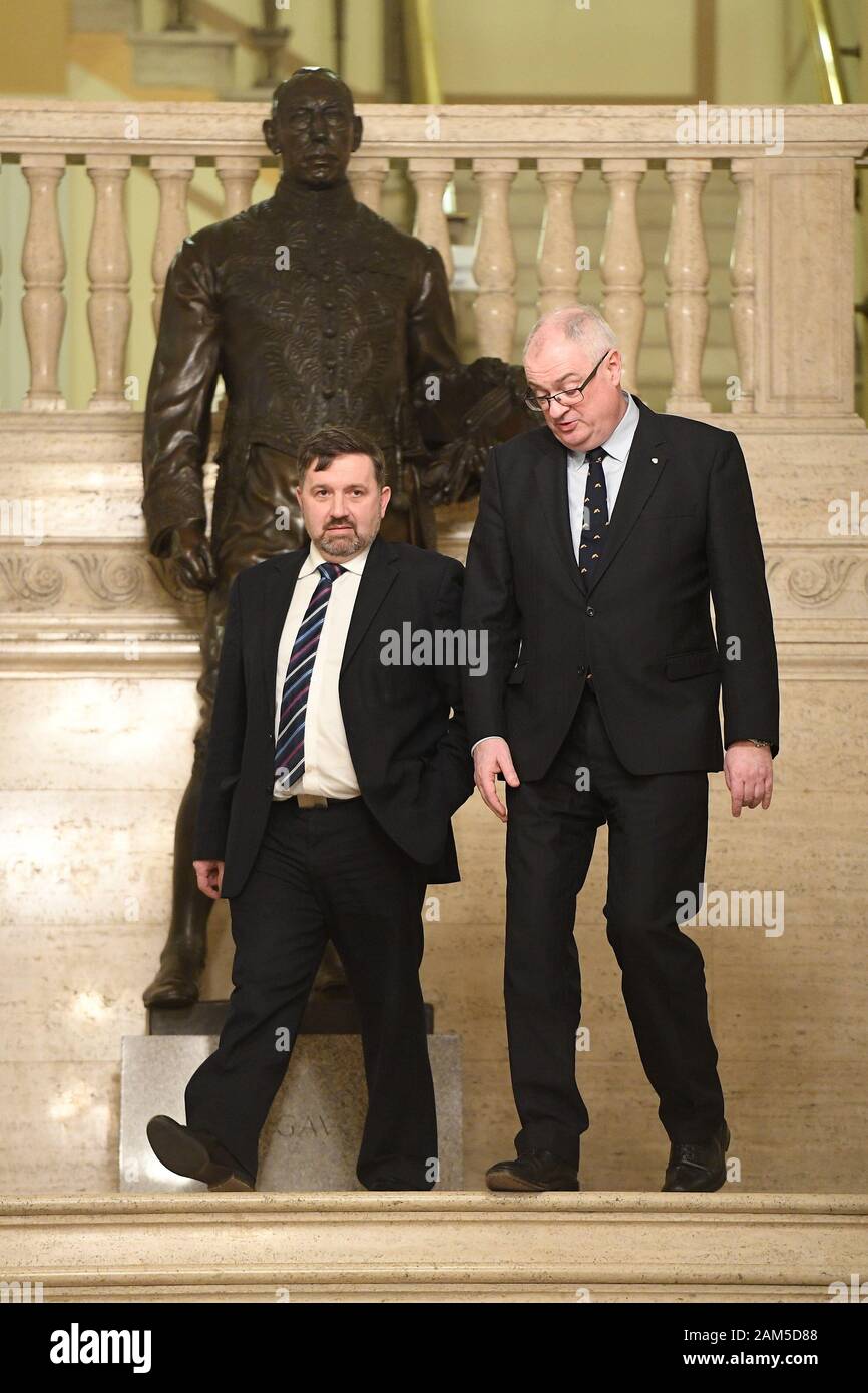 Steve Aiken (right) Leader of the Ulster Unionist Party with Robin ...
