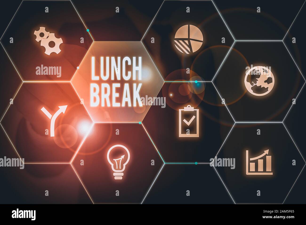 Writing note showing Lunch Break. Business concept for time when a ...