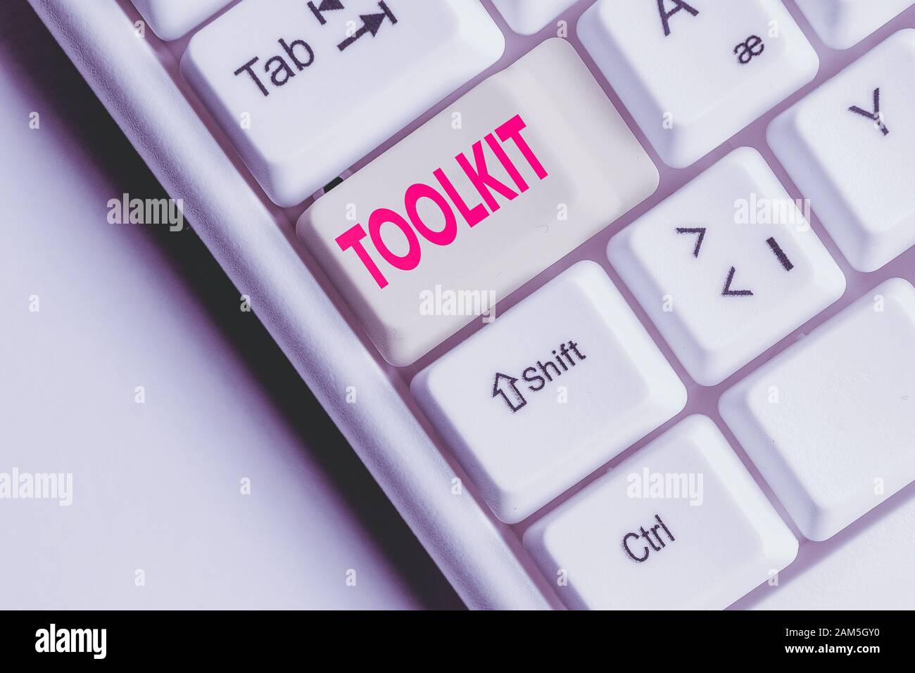 Conceptual hand writing showing Toolkit. Concept meaning set of tools ...