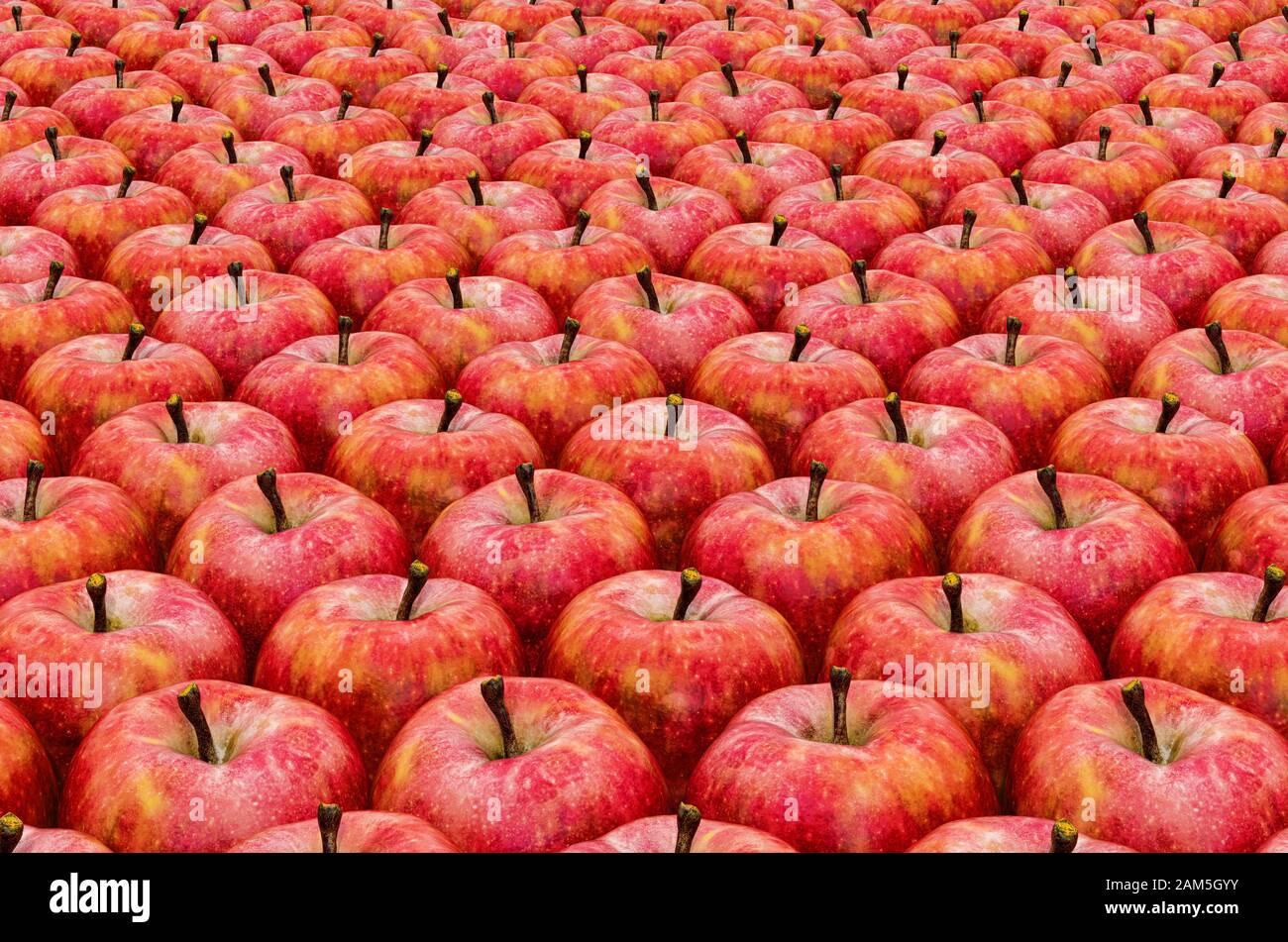 Background from red apples with realistic texture, 3D rendering Stock ...
