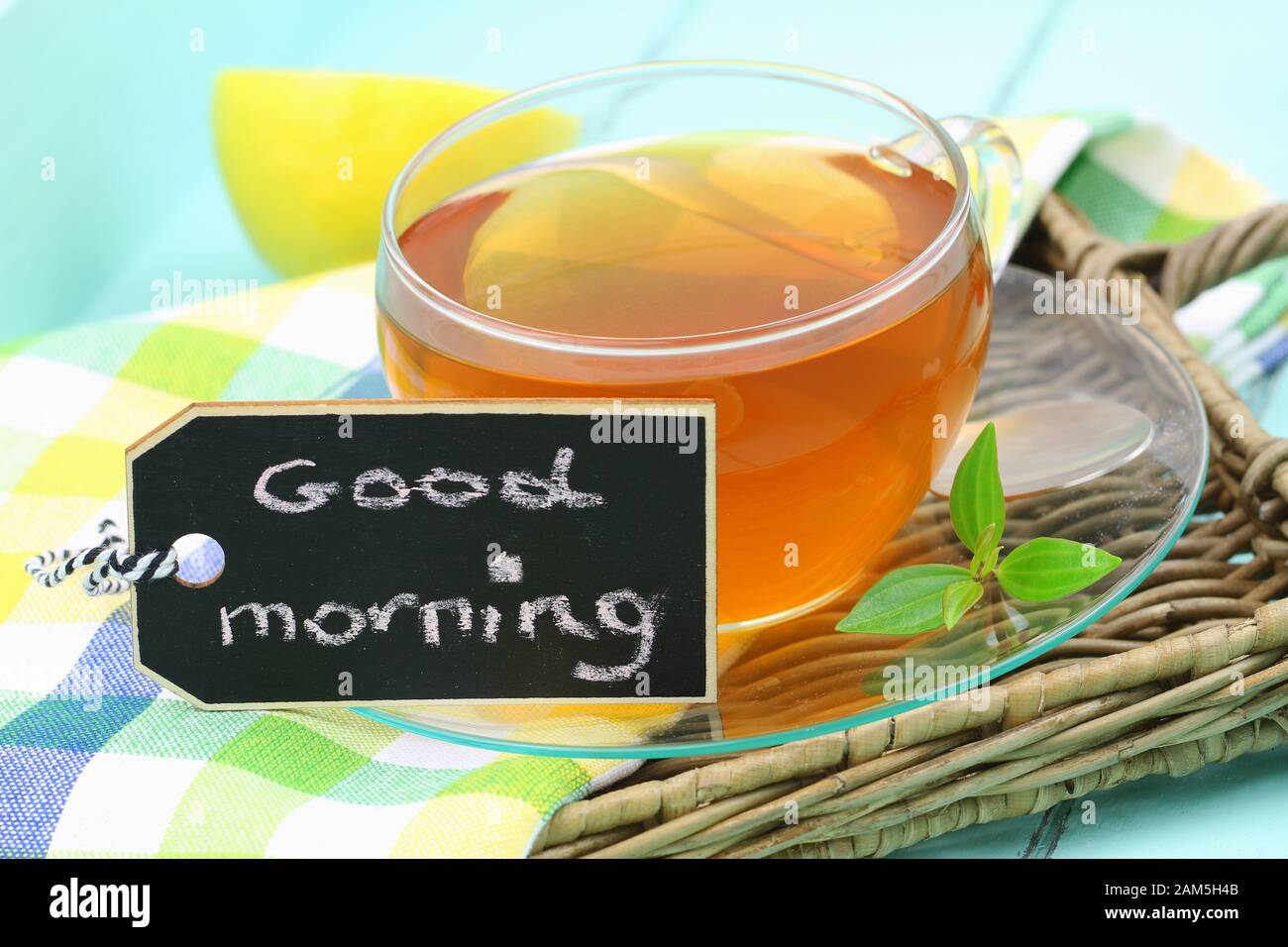 Good morning card lemon tea hi-res stock photography and images - Alamy
