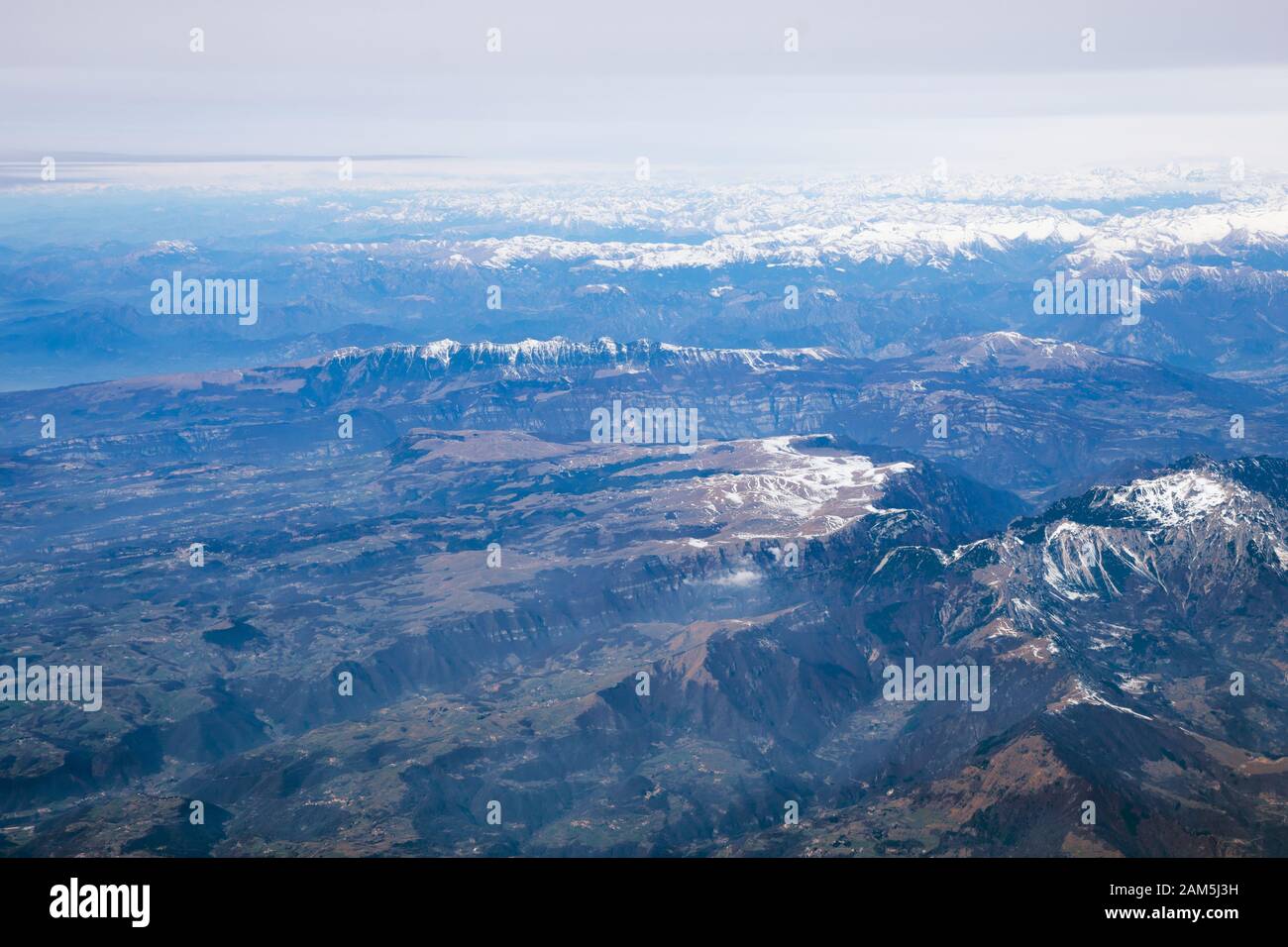 Aerial photography of Alps made from airplane Stock Photo - Alamy