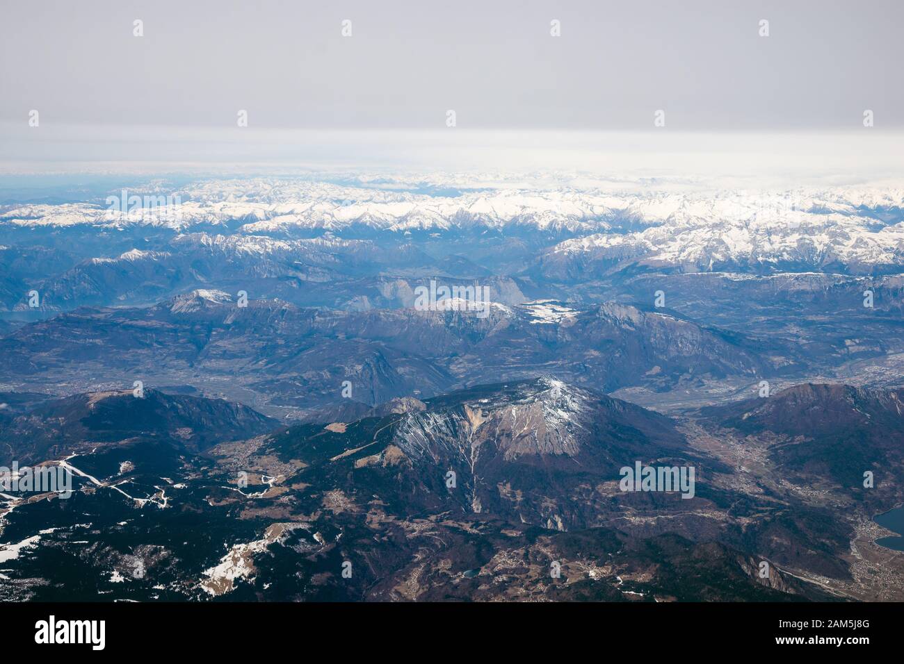 Aerial photography of Alps made from airplane Stock Photo - Alamy