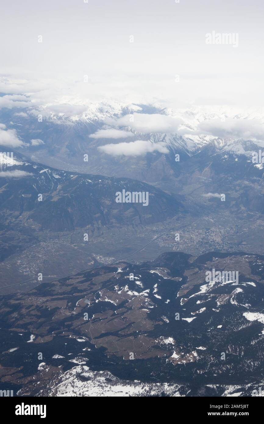 Aerial photography of Alps made from airplane Stock Photo - Alamy