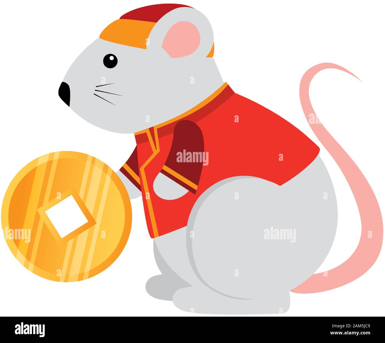 cute rodent rat with golden coin Stock Vector Image & Art - Alamy