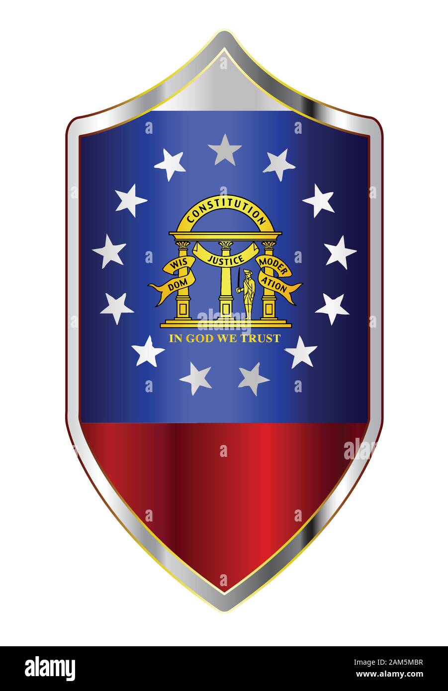 A typical crusader type shield with the state flag of Georgia all ...