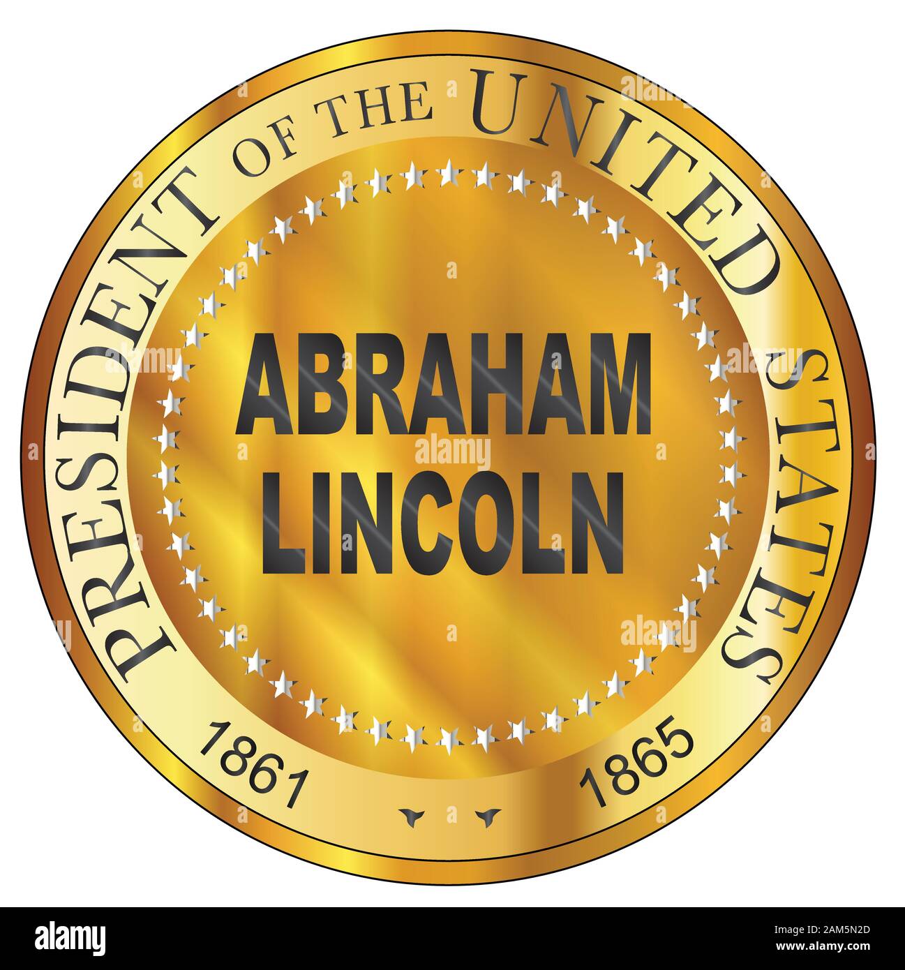 Abraham Lincoln president of the United States of America round stamp ...