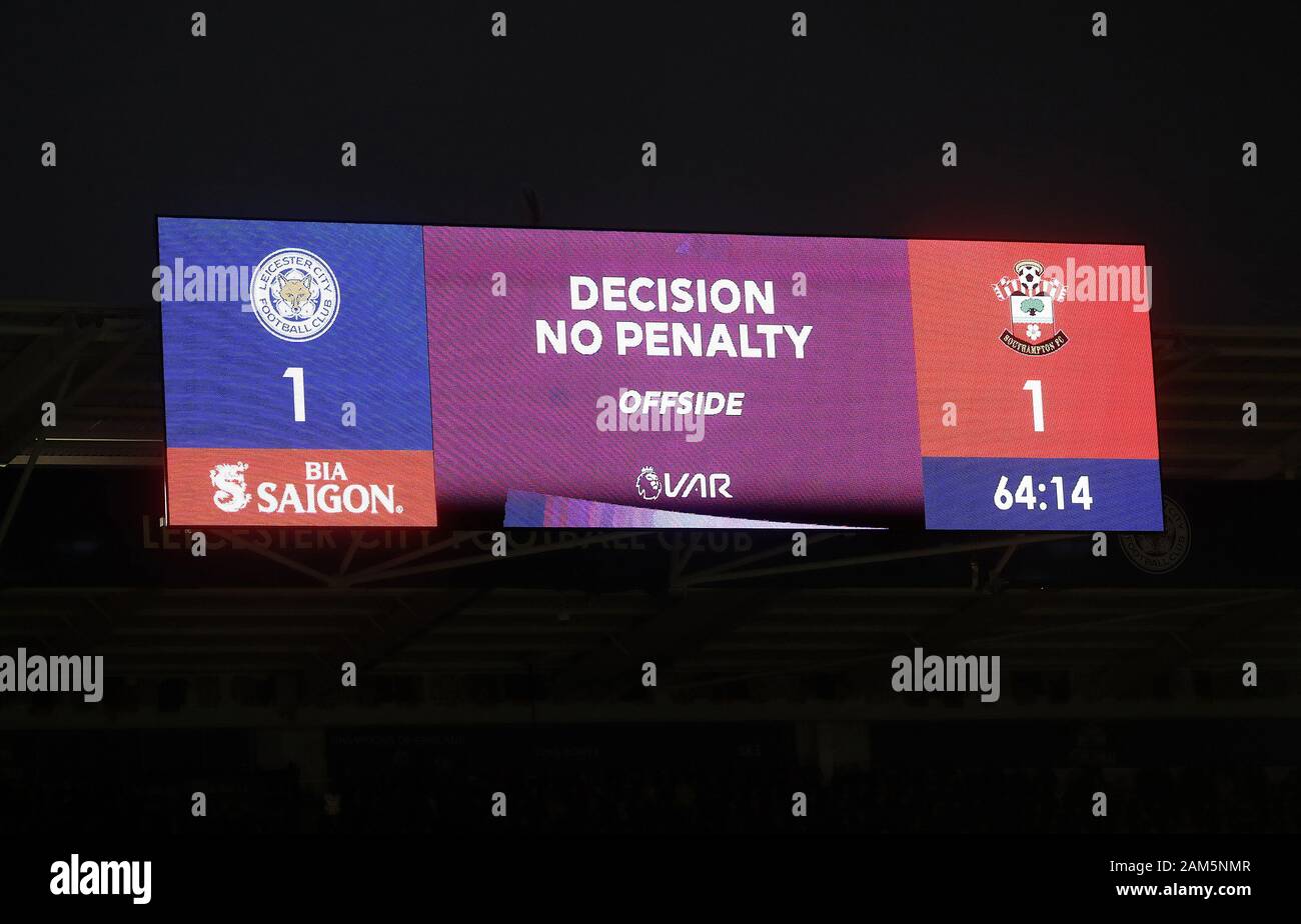 The big screen displays the VAR decision not to award a penalty during ...