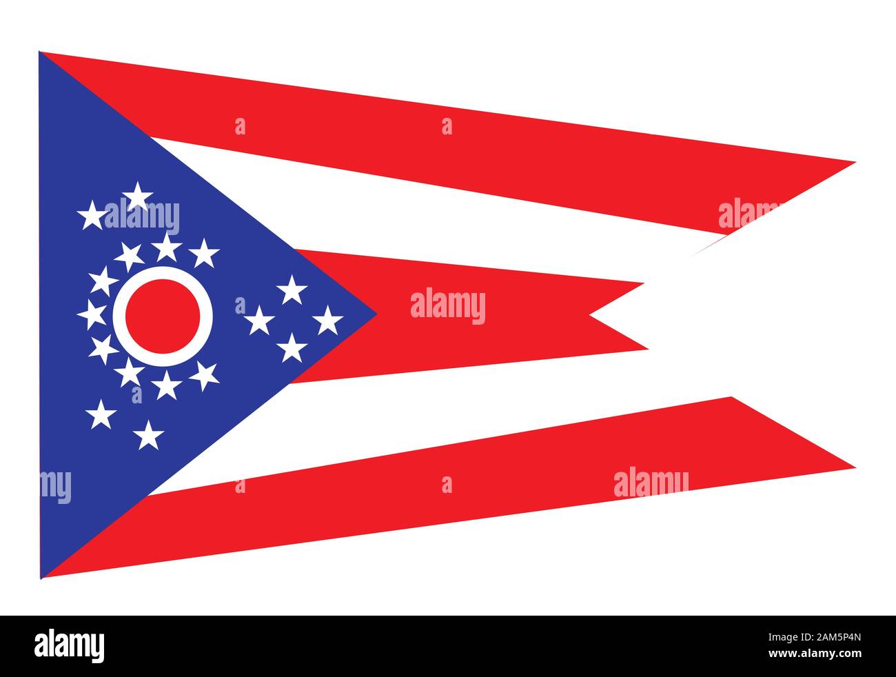 The flag of the USA state of Ohio over a white background Stock Vector ...