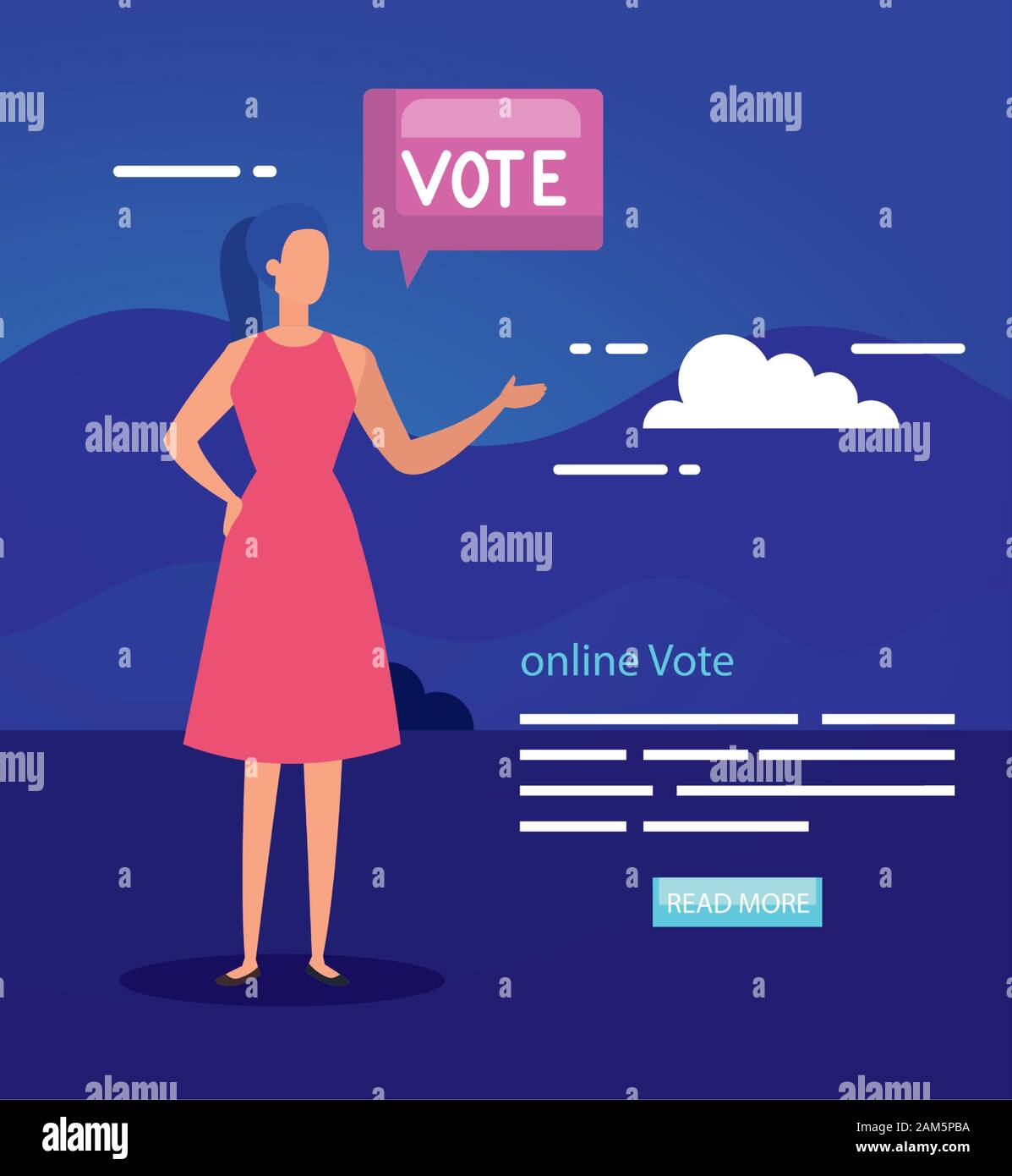 Voting woman casting vote Stock Vector Images - Alamy