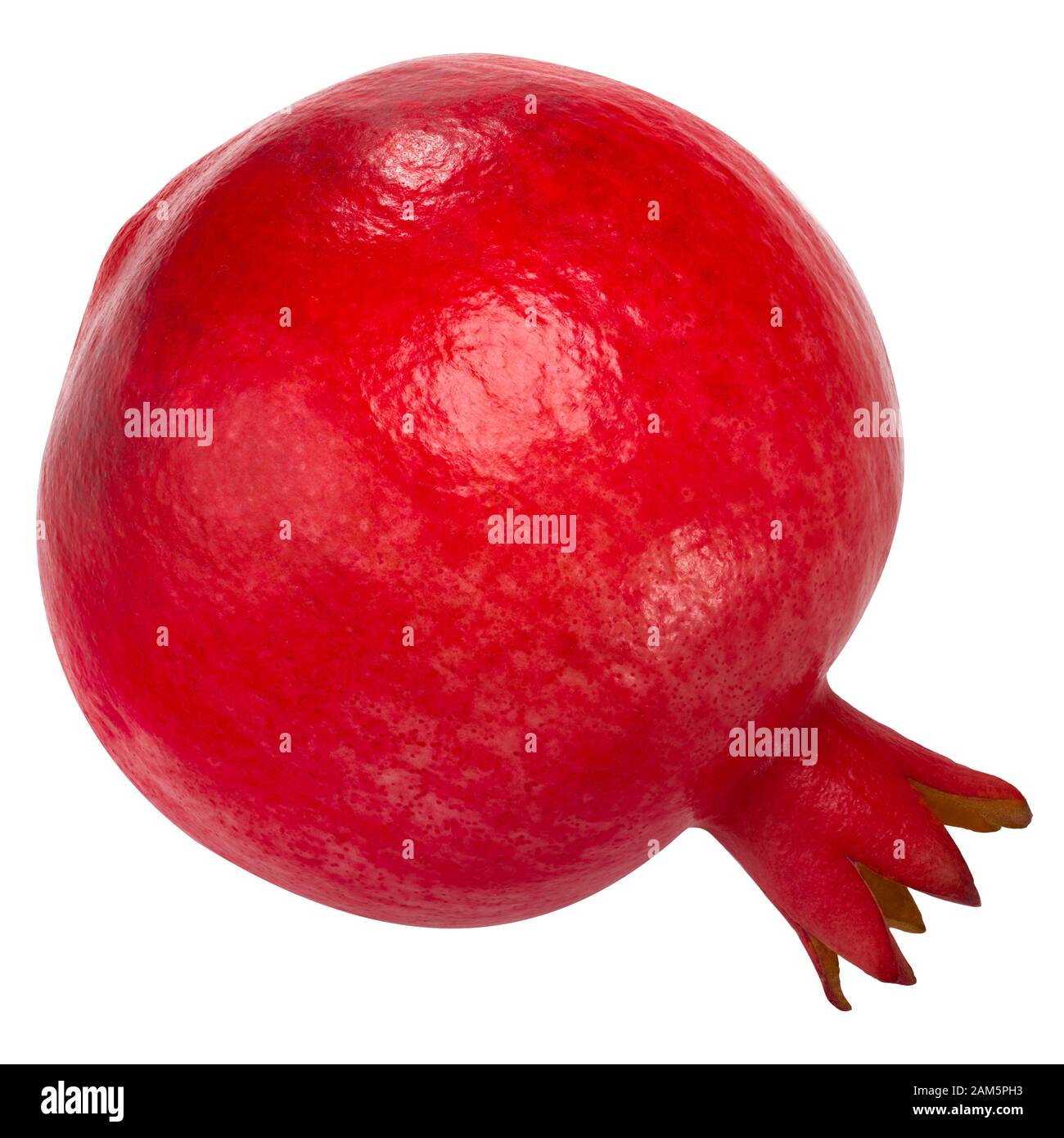 Whole pomegranate (Punica granatum fruit), isolated, top view Stock ...