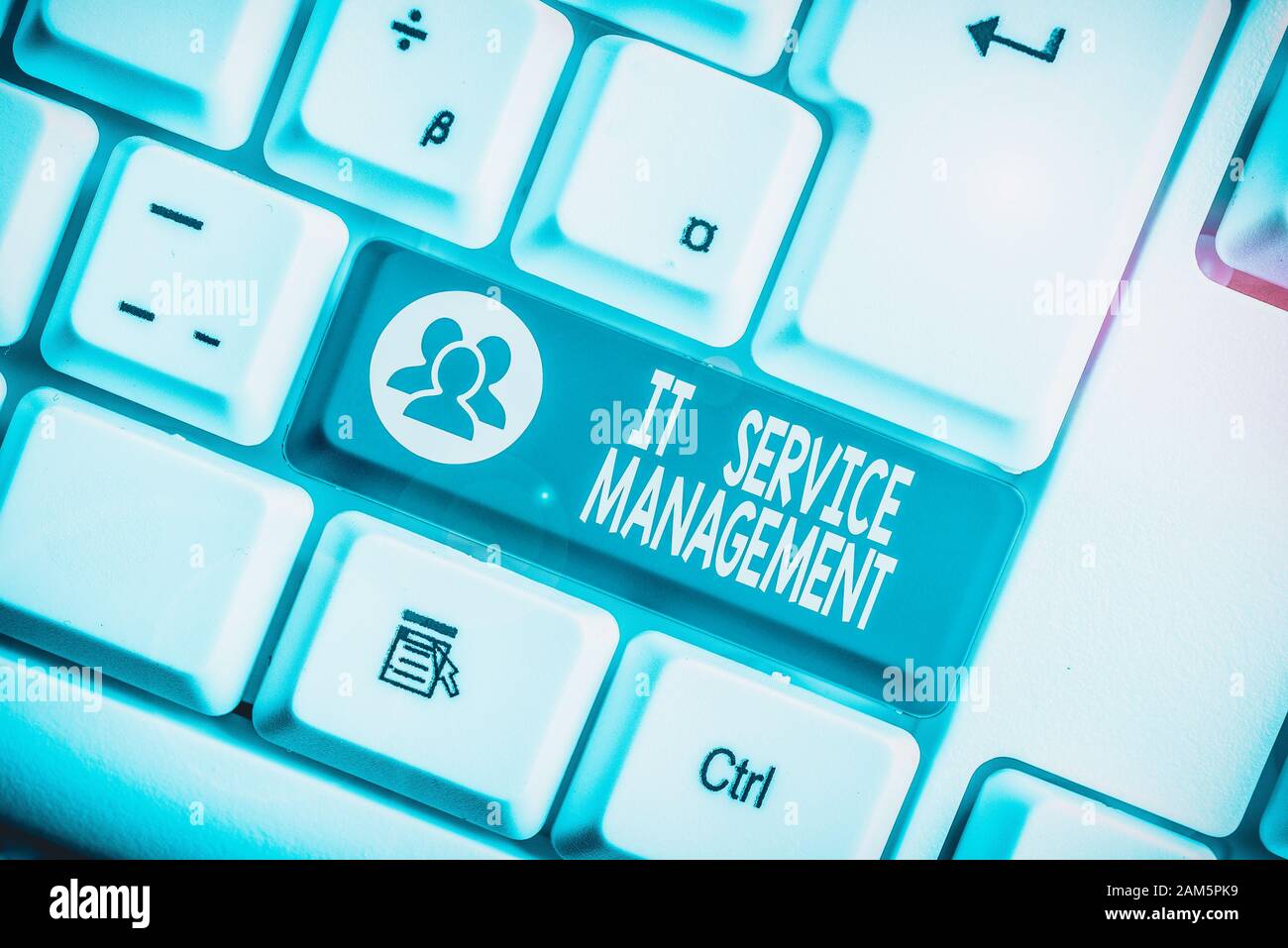 Writing note showing It Service Management. Business concept for ...