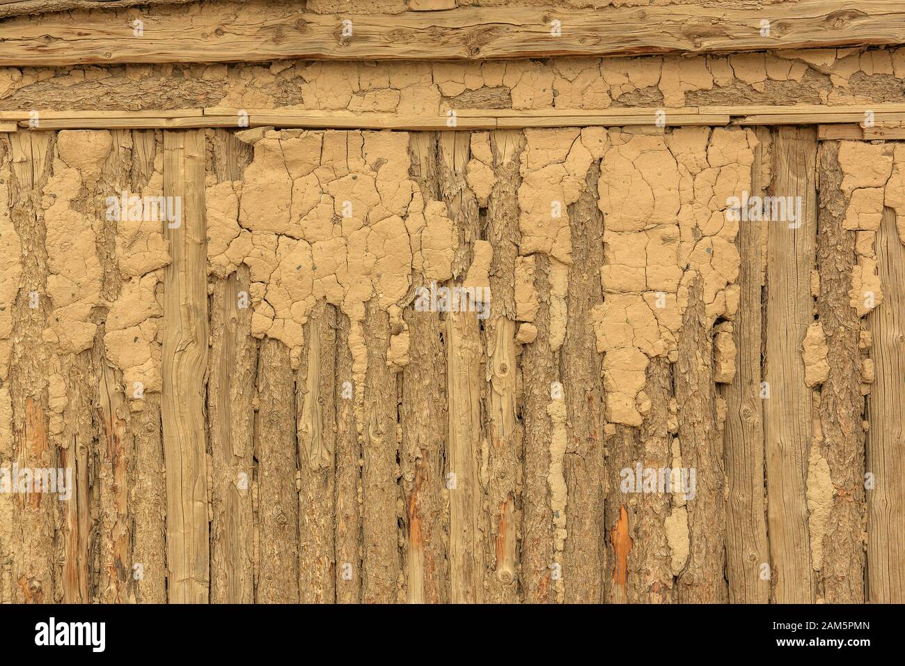 Clay coated old wooden wall texture, background Stock Photo - Alamy