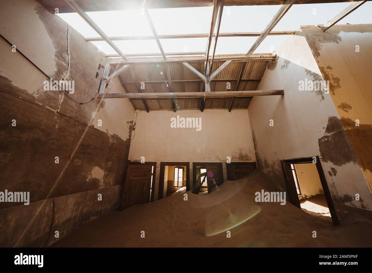 desert sand has invaded and taken over these rooms in Kolmanskoppe ...