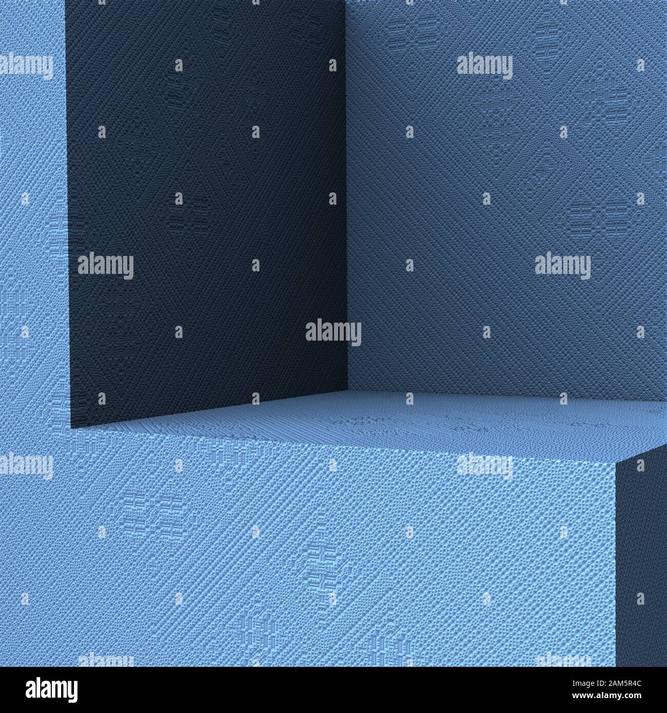 Fantasy landscape with a wall corner and a fractal relief surface. (3D ...