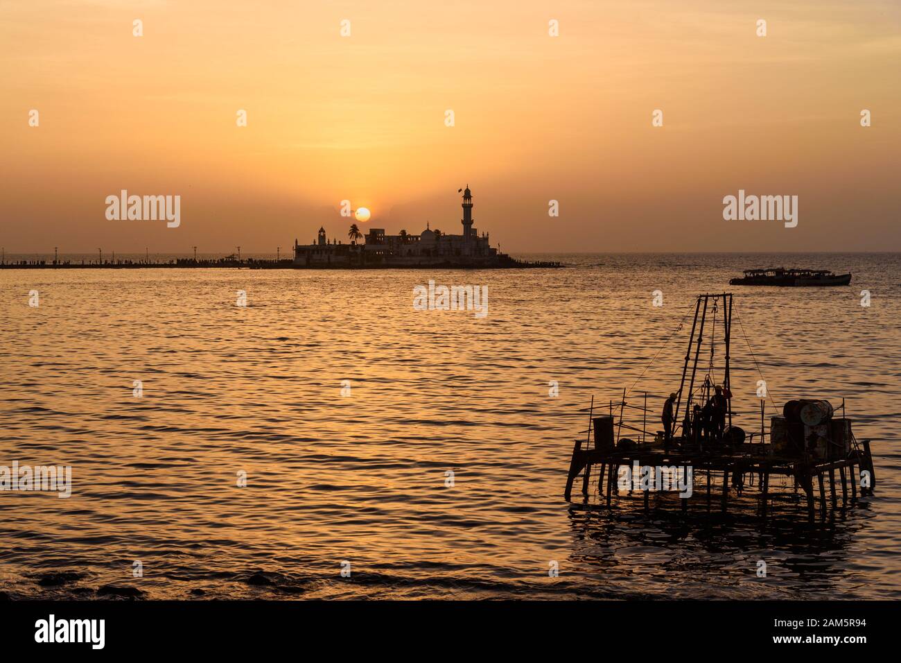 Haji Ali Dargah mosque and tomb on sunset. Mumbai. India Stock Photo ...